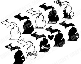 Michigan Outline SVG. Michigan Vector File. Michigan Design. - Etsy