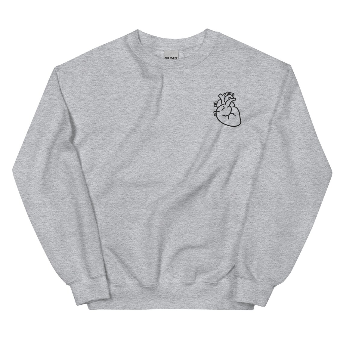 Anatomy Human Heart Sweatshirt Embroidery, Aesthetic Heart Embroidered ...