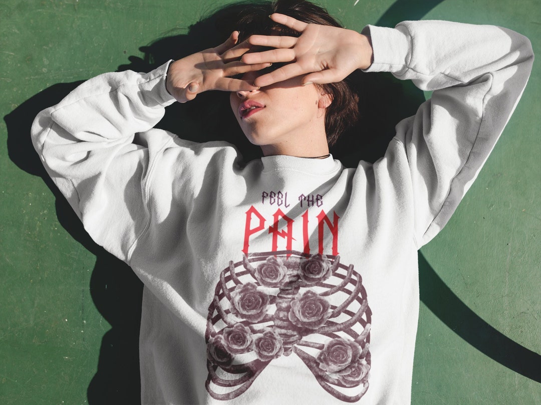 Creepy Cute Clothing Sad Girl Alt Fashion Pullover Rib Cage Sweatshirt ...
