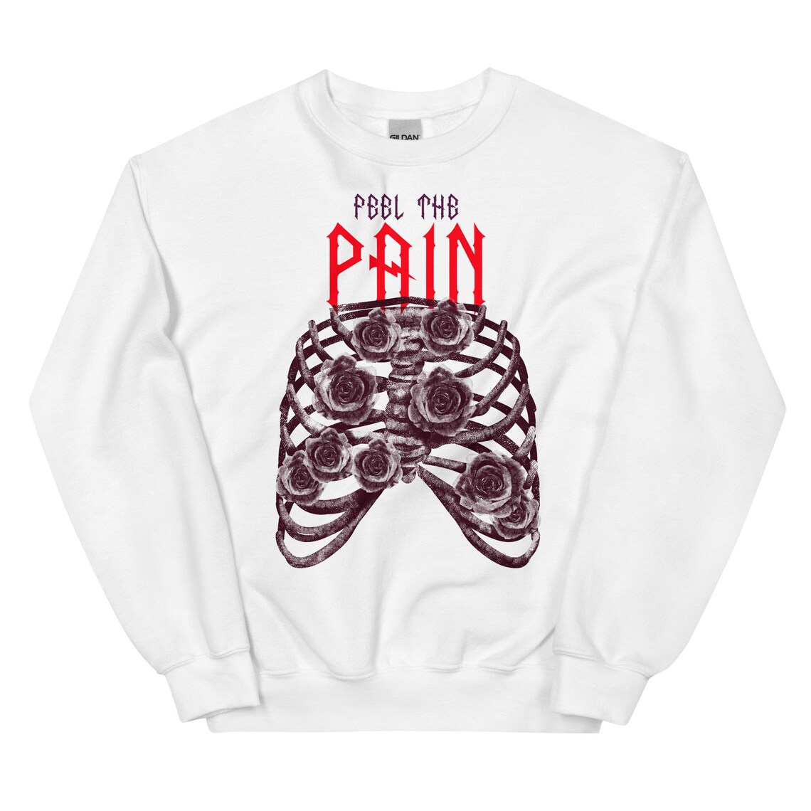 Creepy Cute Clothing Sad Girl Alt Fashion Pullover Rib Cage Sweatshirt ...