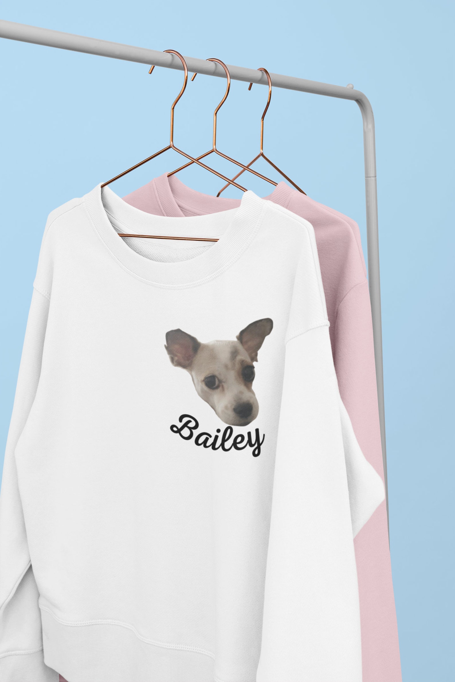 Custom Dog Face Sweatshirt, Pet Face Portrait Crewneck, Dog Mom Gift ...