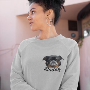 Custom Dog Face Sweatshirt, Pet Face Portrait Crewneck, Dog Mom Gift ...