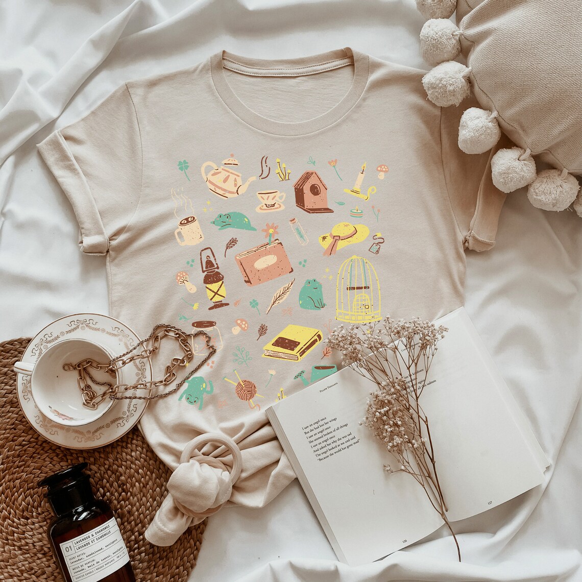 Pastel Cottagecore Elements Aesthetic Tee Floral Elements - Etsy