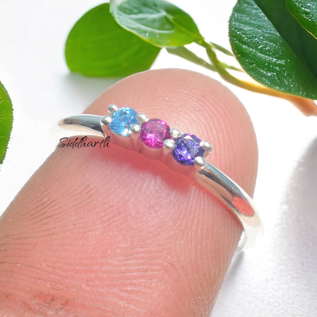 Topaz, Amethyst Ring, 925 Sterling Silver Ring, Handmade Ring, Silver ...