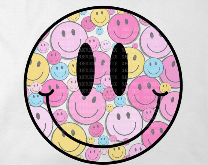 Preppy PNG Preppy Smile Face PNG SVG Sublimation Digital Download Pink ...