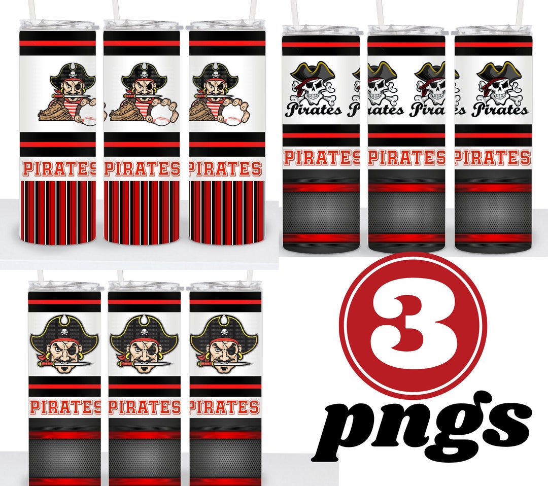 3 Pirates Tumbler Wrap Png High School Mascot Red White Belfry Pirates ...