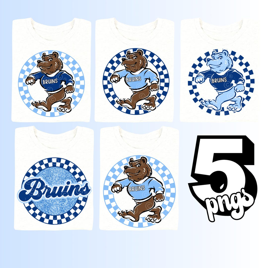 5 PNG Preppy Columbia Blue Bruins Mascot Full Body Png Digital Download ...
