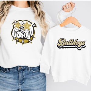 5 Preppy Gold Bulldog PNG Gold Star Eye Bulldog High School Mascot ...