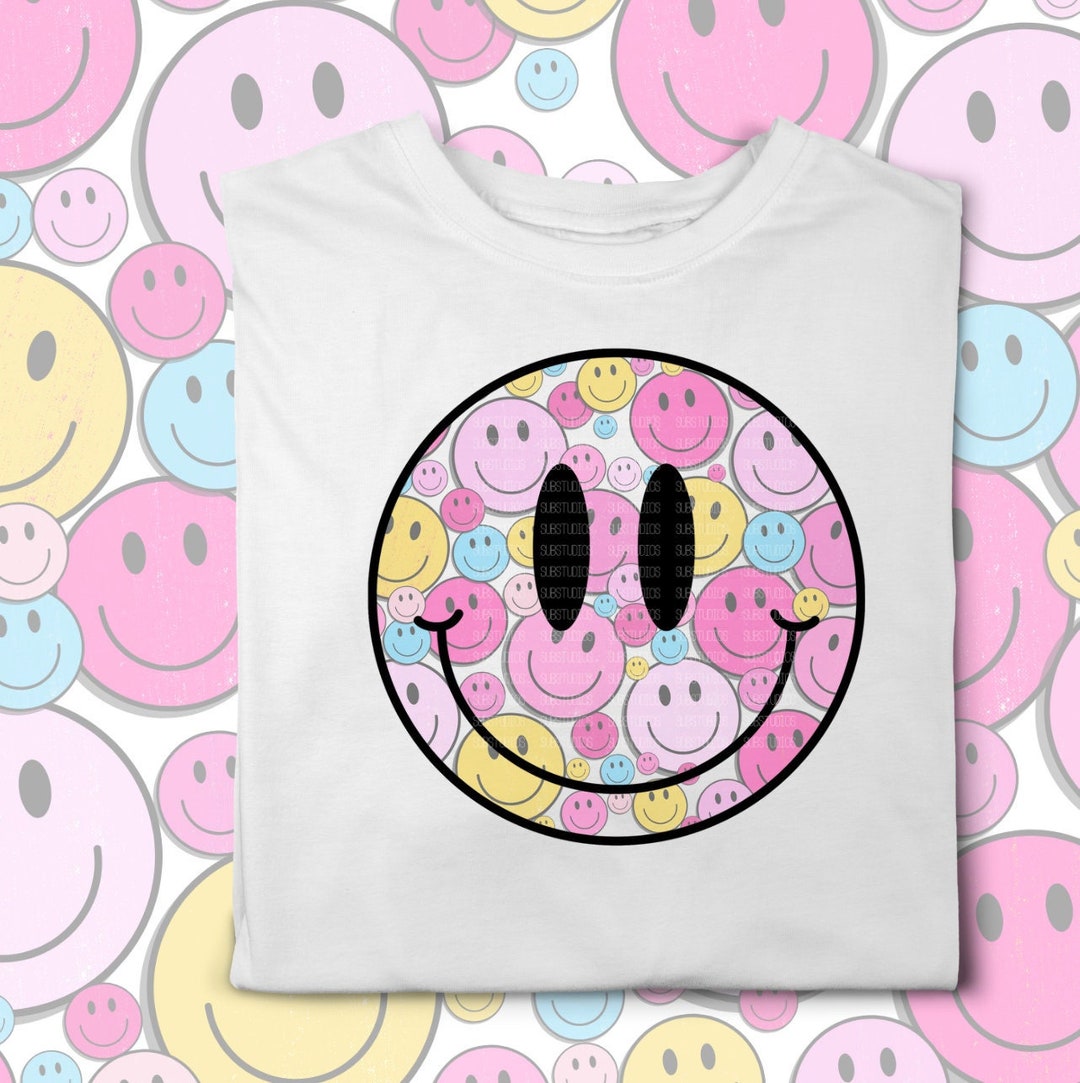 Preppy PNG Preppy Smile Face PNG SVG Sublimation Digital Download Pink ...