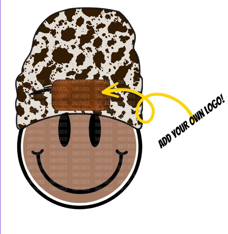 3 Preppy PNG Original Designer Cow Beanie Smiley Face Western - Etsy