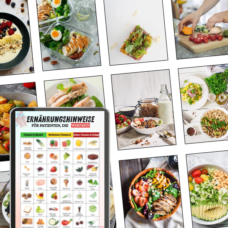 Vitamin K Food Chart for Warfarin Patients, German Language Diet Guide ...