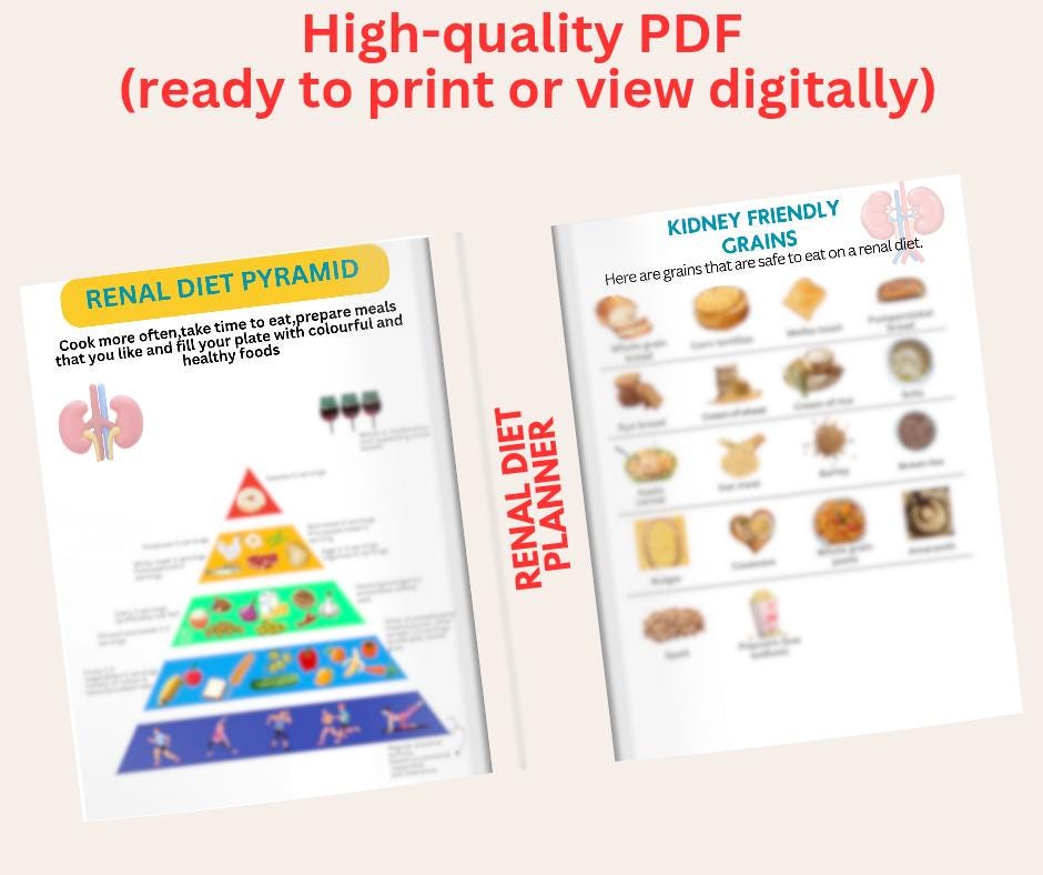 Renal Diet Printables | Kidney-friendly Meal Plans, Nutrition Guides ...