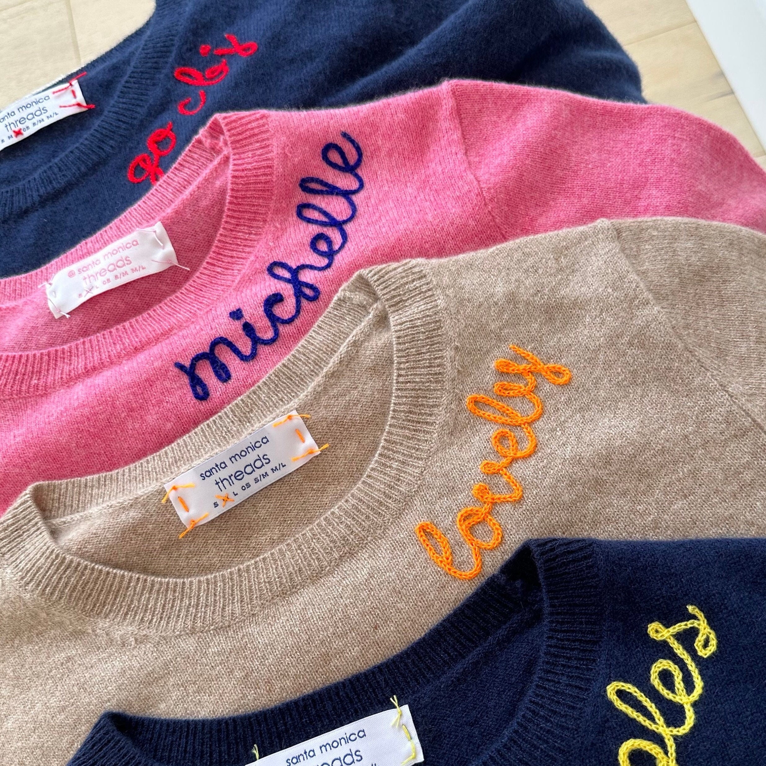 Customized Embroidered Cashmere Sweater for Women, Lightweight Summer ...