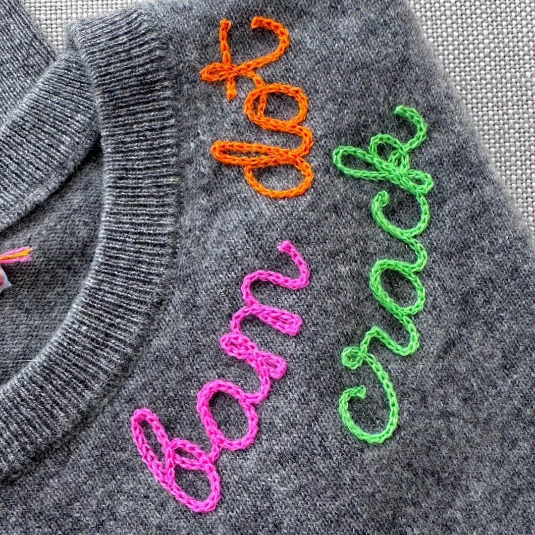 Bam Dot Crack Mahj Embroidered CASHMERE Personalized Sweater, Mahjong ...