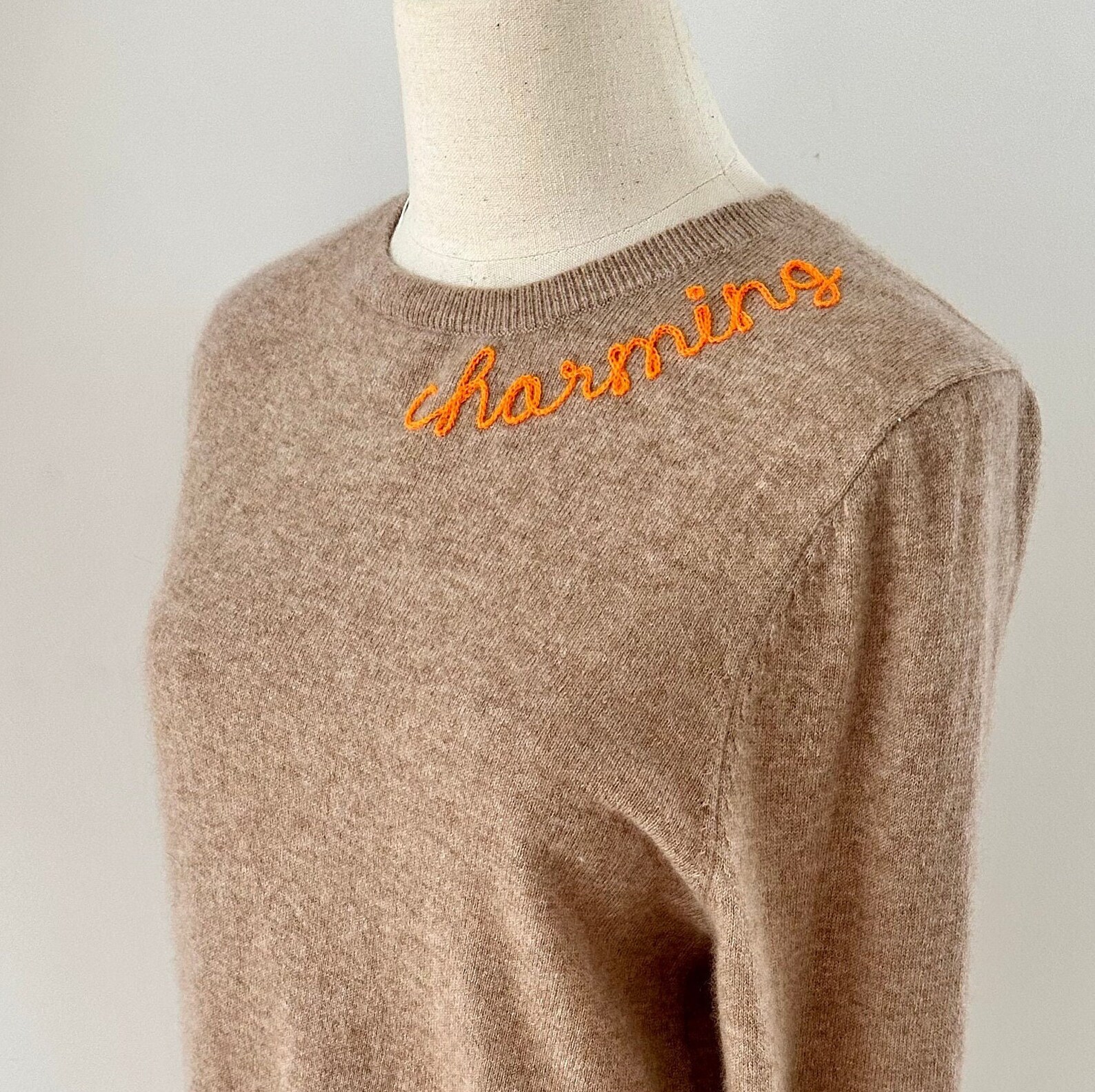 Customized Embroidered Cashmere Sweater for Women, Lightweight Summer ...