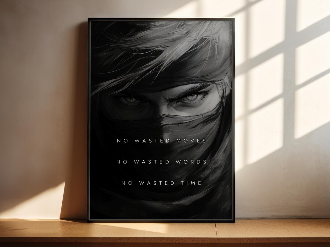 Motivation Anime Poster | Premium Monochrome Anime Digital Art ...