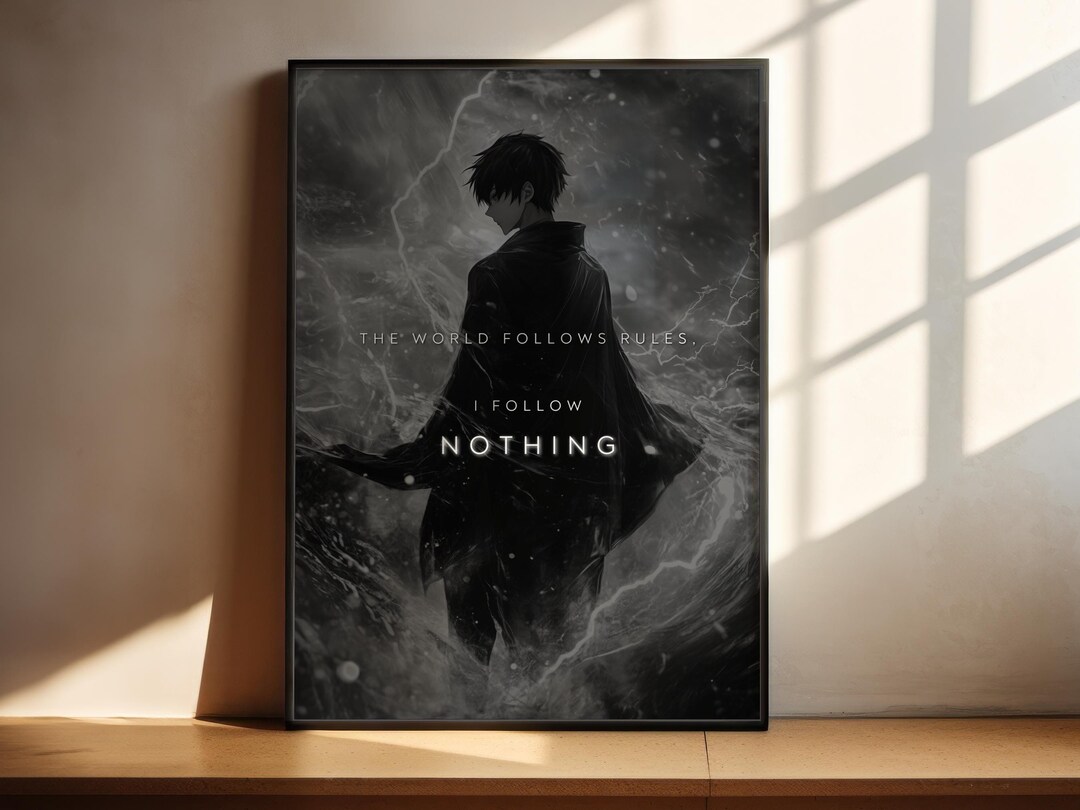 Motivation Anime Poster | Premium Monochrome Anime Digital Art ...