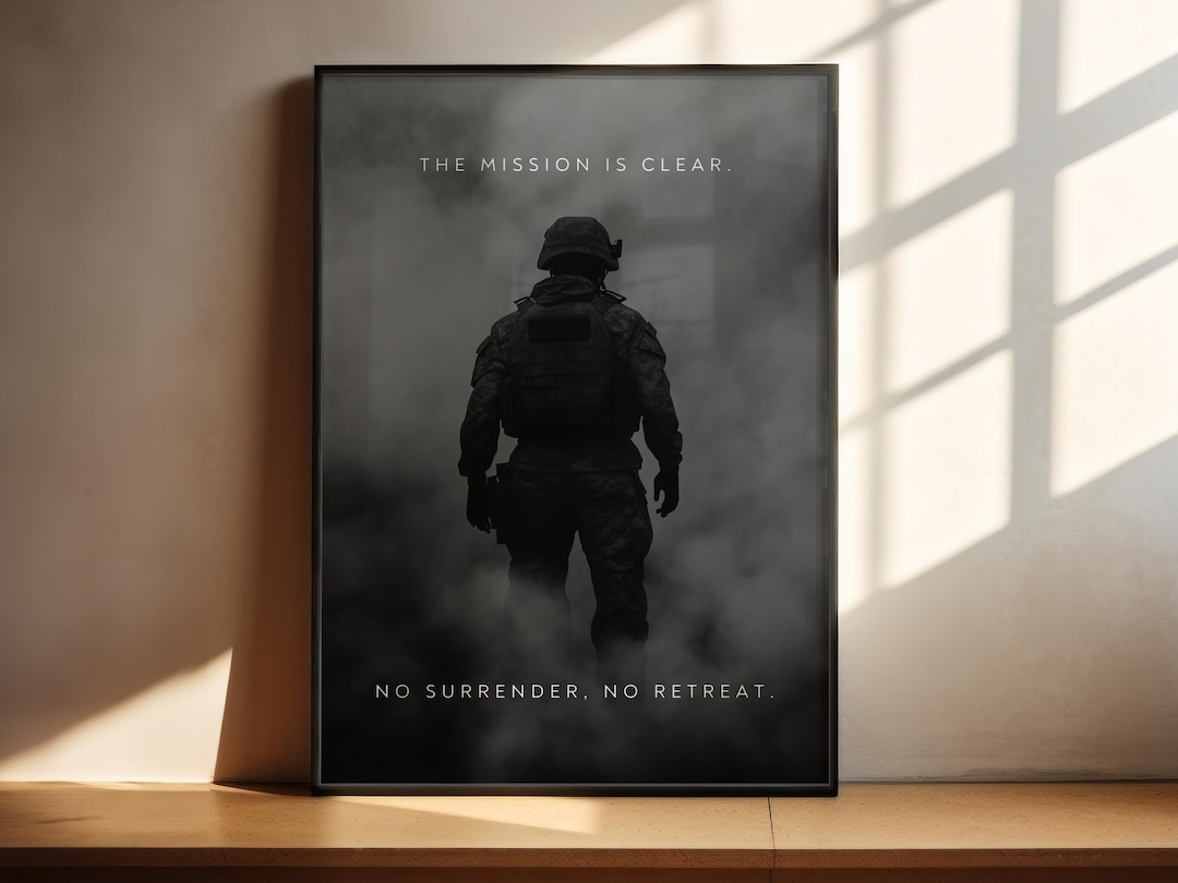 Military Soldier Wall Art Inspirational Quote Motivational Dreams ...