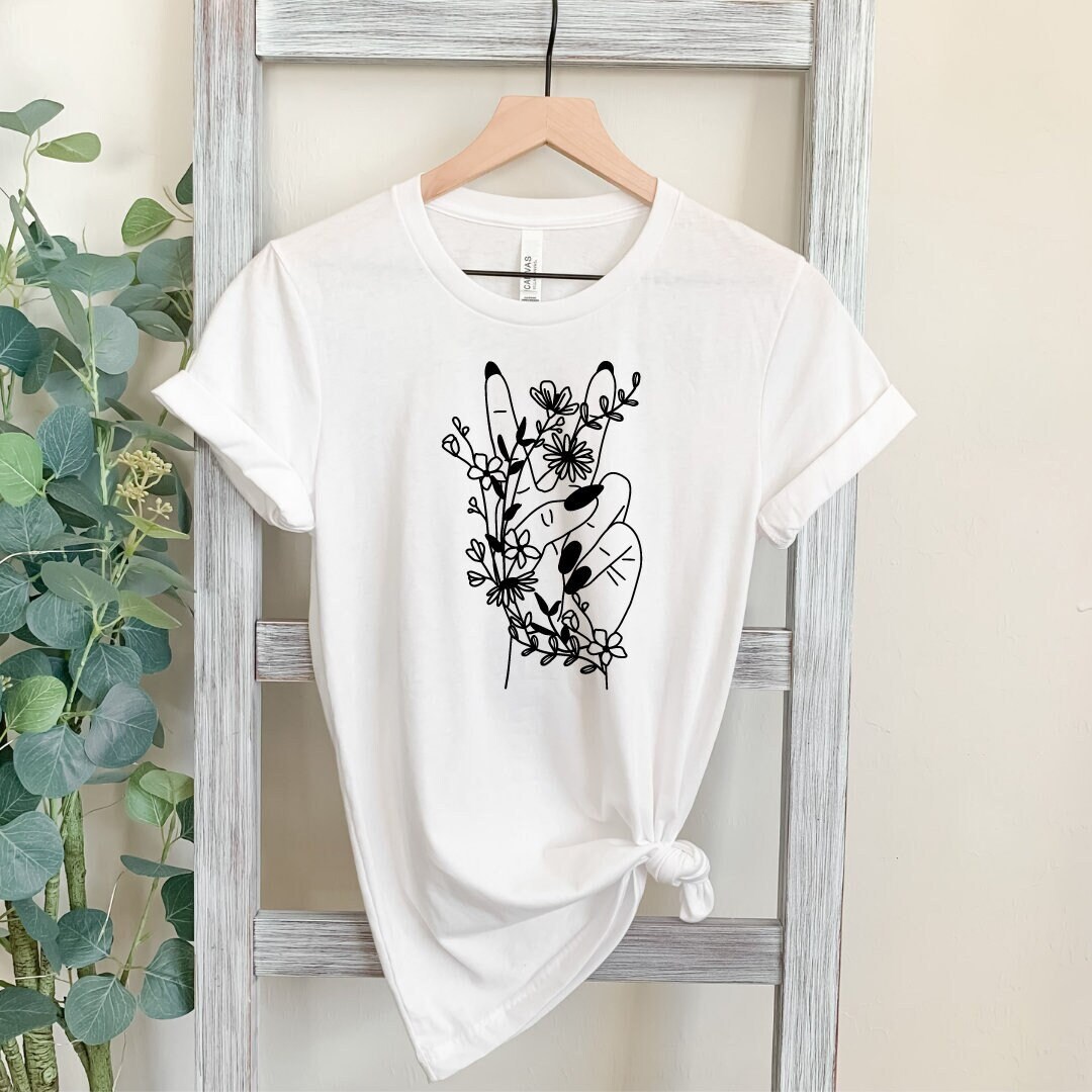 Peace Sign Tee, Peace Sign Shirt, Peace Sign, Peace, Peace Out, Flowers ...