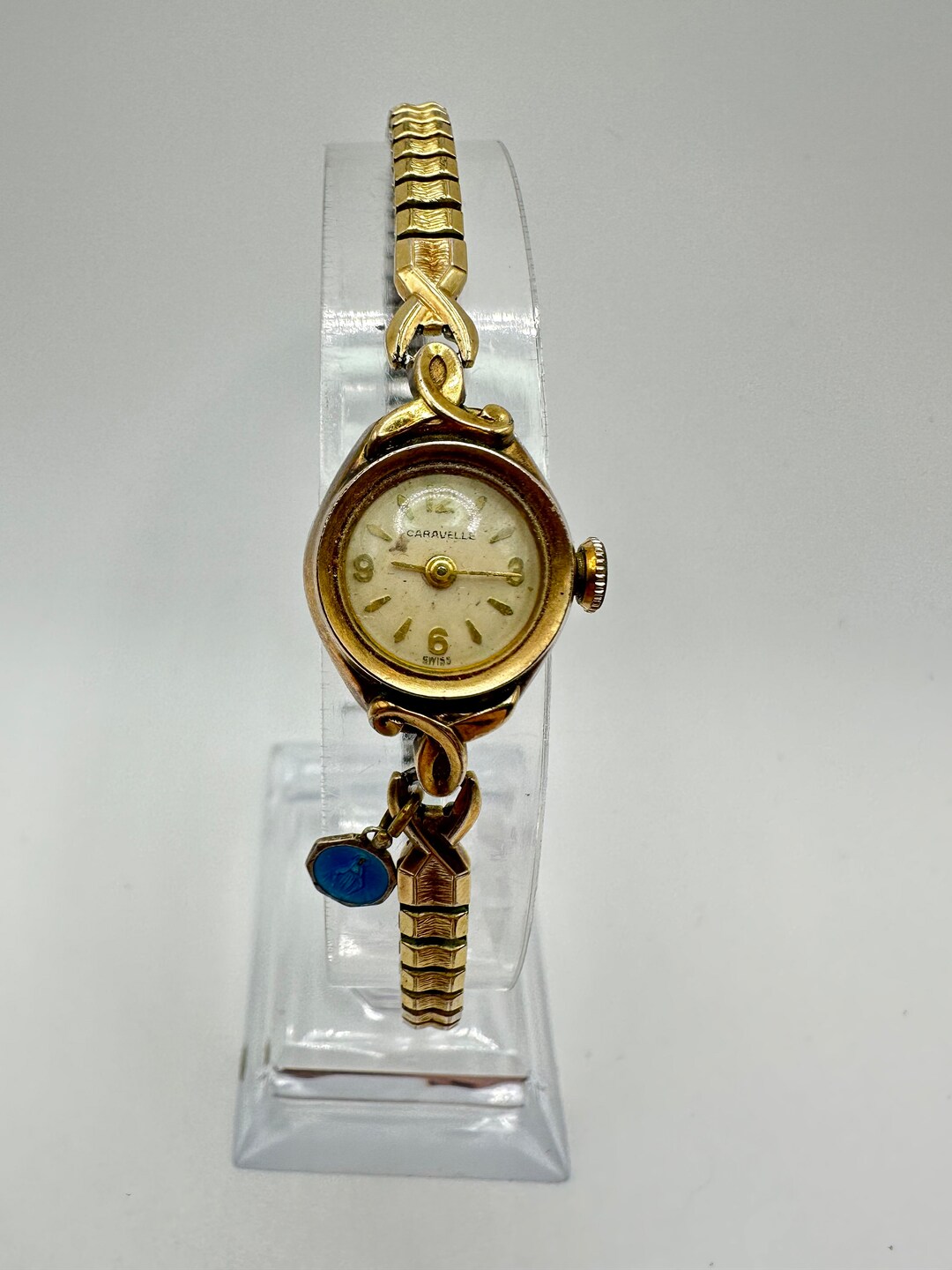 Vintage Caravelle by Bulova M5 1965 Ladies Mechanical Wind Gold Tone Dress Cocktail Watch Swiss ...
