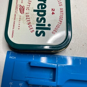 Vintage Set of Two Strepsils Pill Tins Green and White Antique Gift Him ...