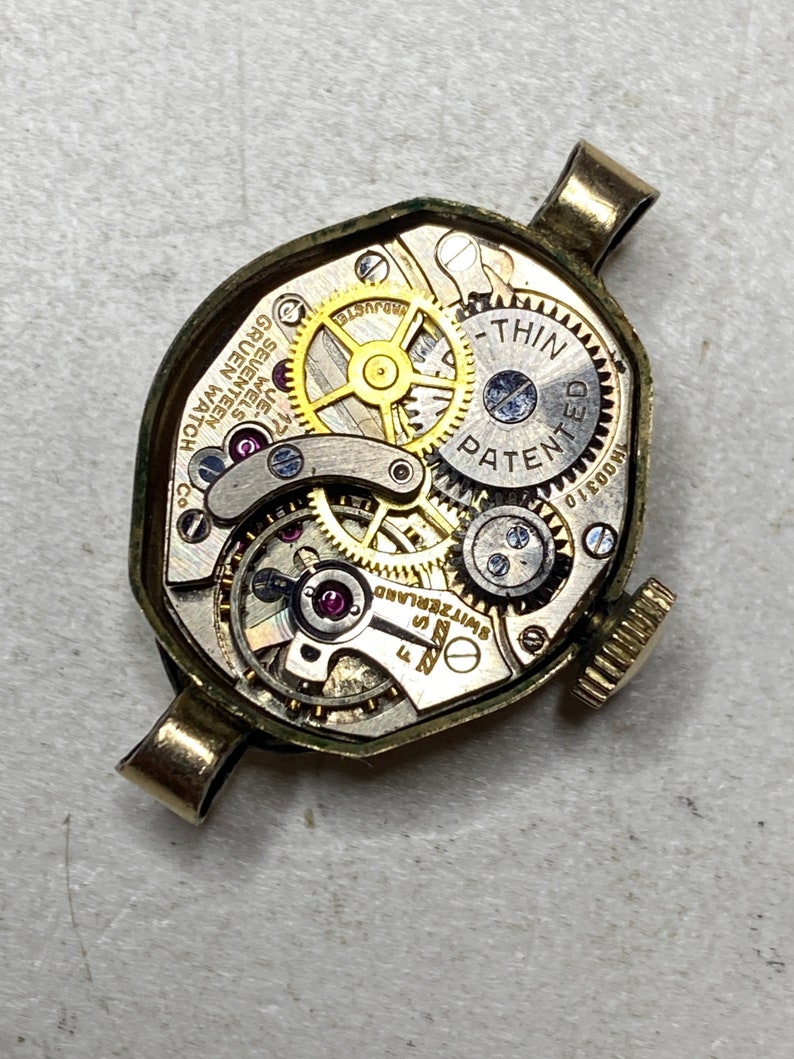 Project Gruen Veri Thin Art Deco Mechanical Wind Gold Tone - Etsy