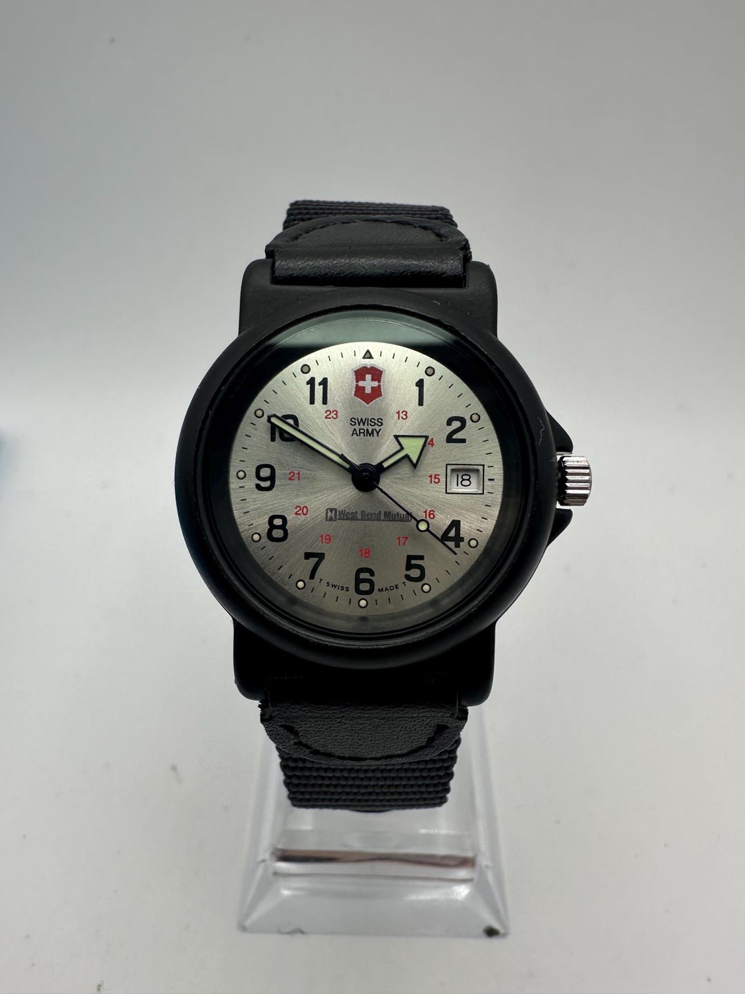 Vintage Swiss Army Ladies Black Watch Small Gift Her Women Mom Date ...