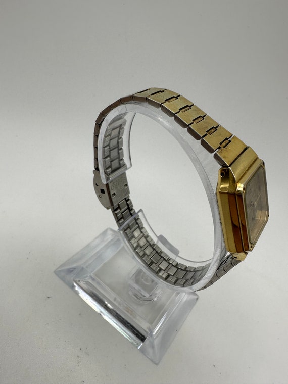 vintage Seiko RARE 1428 ladies gold tone tank Watch s… - Gem