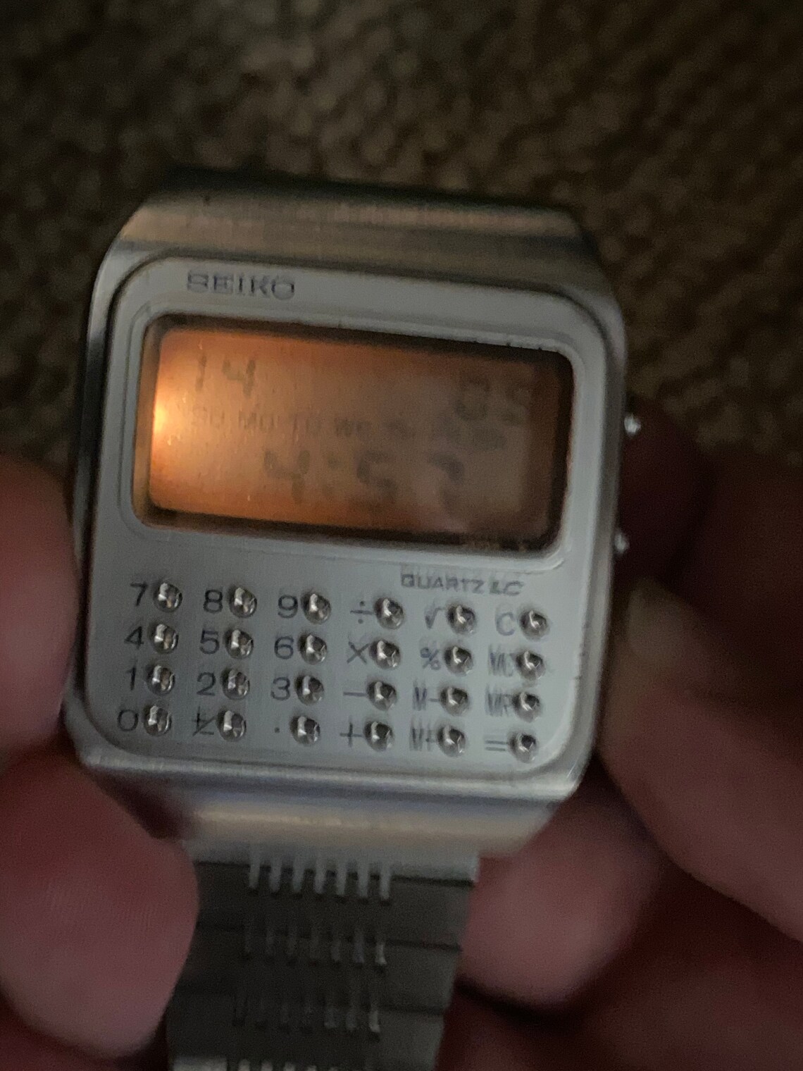 Needs Work Seiko C359 5007 Digital Lcd Vintage Watch Stainless Silver ...