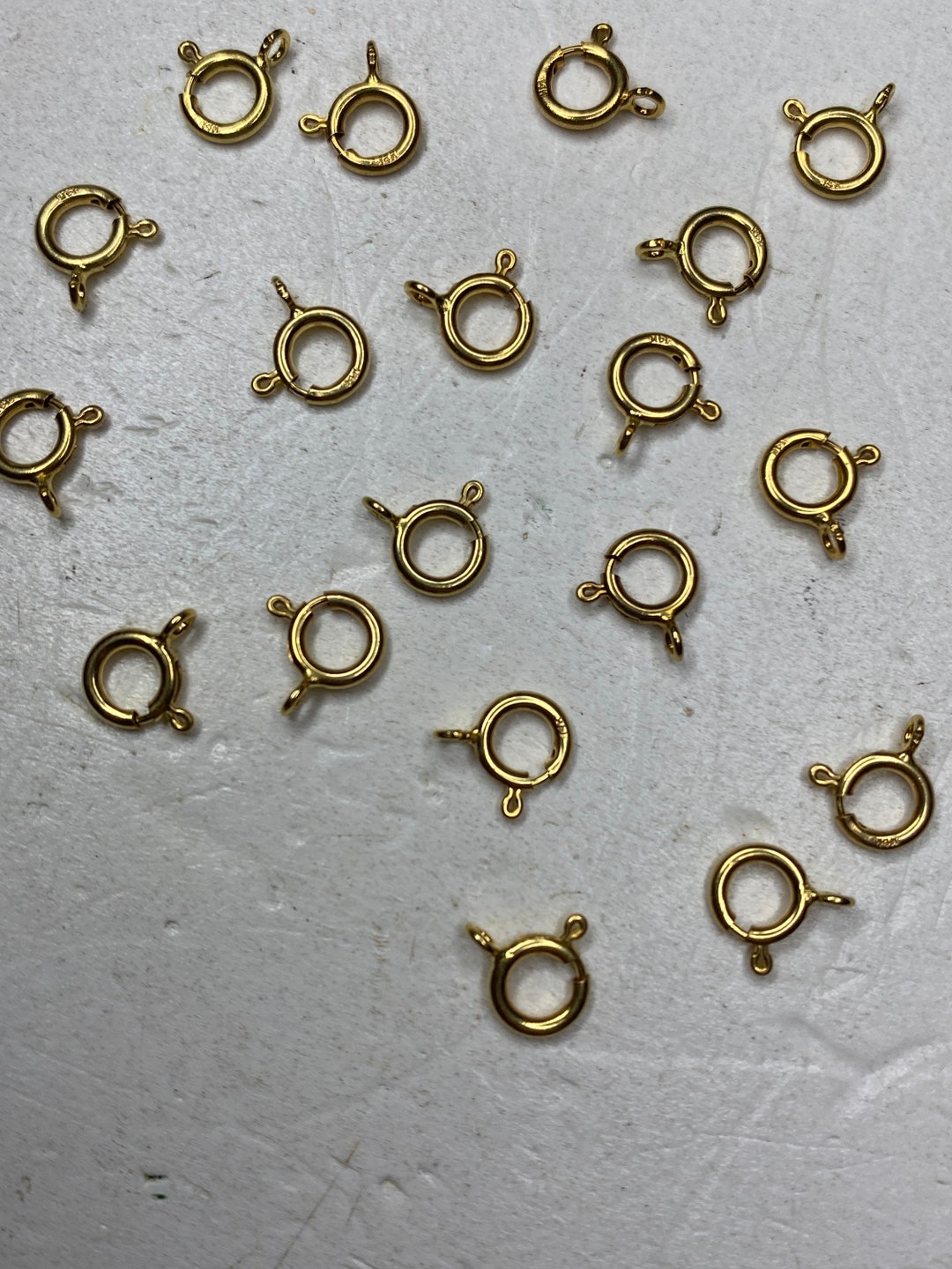 1 5mm STANDARD WEIGHT 14k Solid Yellow Gold Spring Ring Clasp OPEN Jump ...