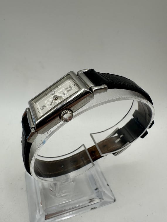 coach vintage Swiss made ladies silver tank Watch bla… - Gem