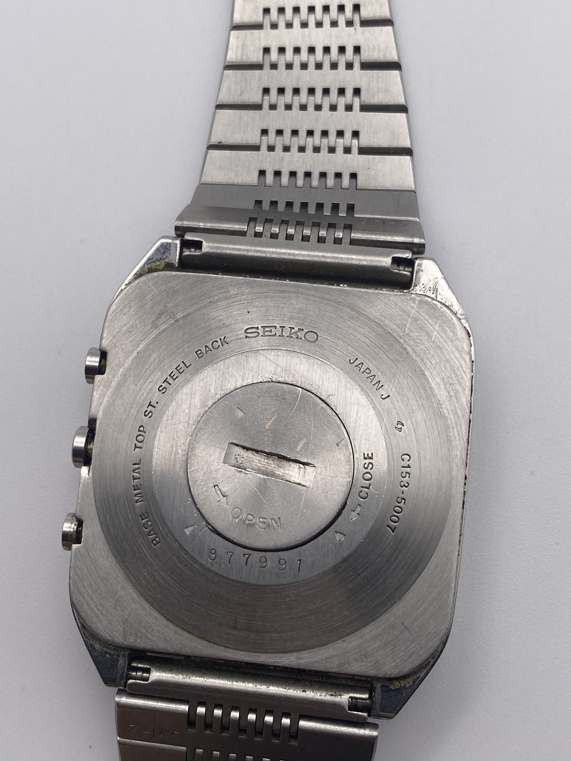 Needs Work Seiko C359 5007 Digital Lcd Vintage Watch Stainless Silver ...