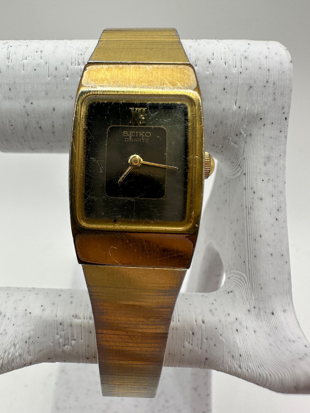 Vitnage Seiko 5420 Ladies Gold Tone Tank Watch Square Retro Gift Her Ladies Women Small Dainty ...