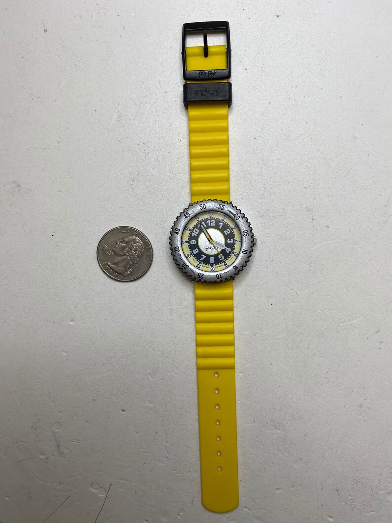 Vintage Flik Flak by Swatch Quartz Yellow Wrist Watch Swiss - Etsy