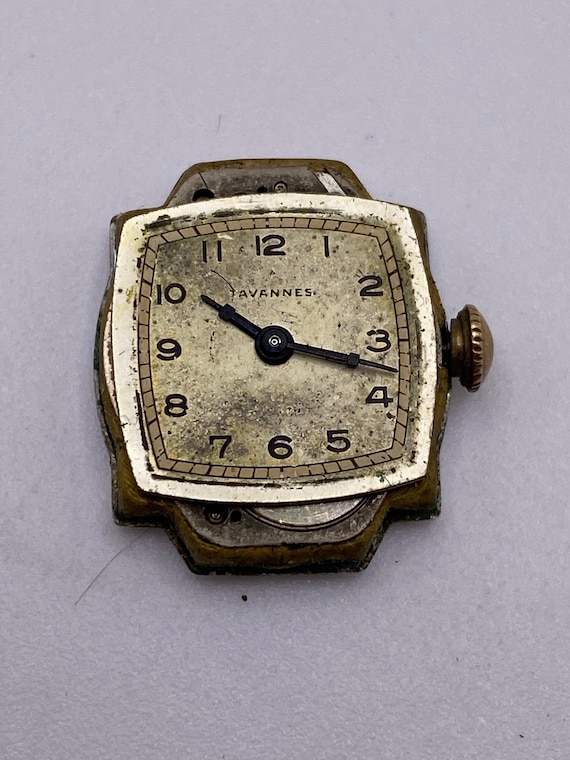 Antique Tavannes ladies mechanical wind cocktail gold… - Gem