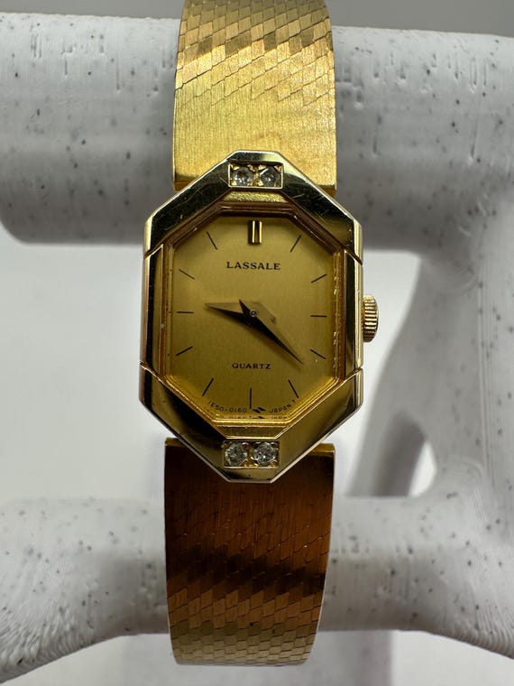 vintage Seiko Lassale ladies gold tone and real diamo… - Gem