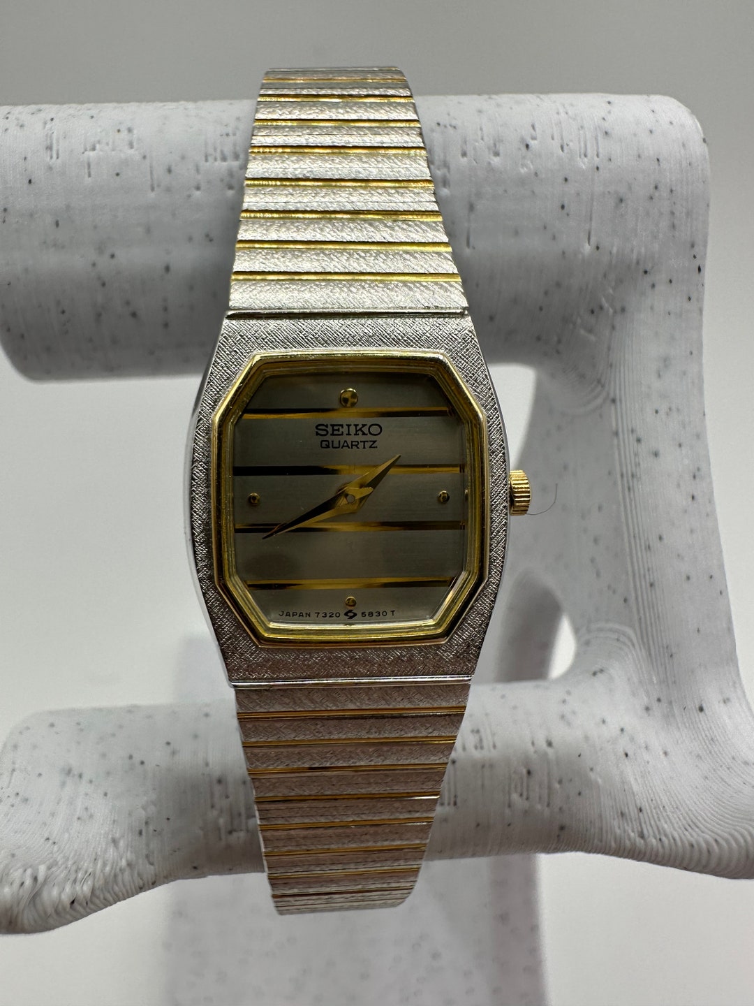 Vintage Seiko 7320 Silver Tank Watch Square Gift Her Ladies Women Dress ...