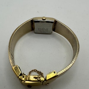 SEIKO RARE Vintage 16-3269 Gold Tone Tank Dress Watch Mesh Band Gift Her Ladies Women Mom Japan ...