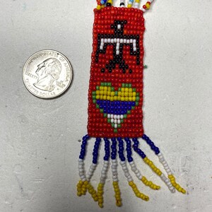 Vintage First Nations Beaded Necklace With Pendant 25” Navaho ...