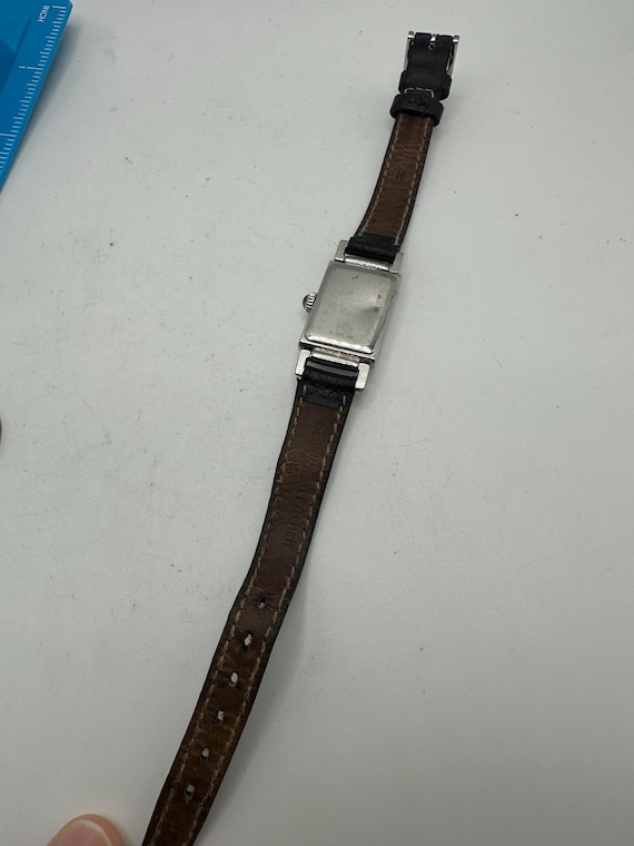 coach vintage Swiss made ladies silver tank Watch bla… - Gem