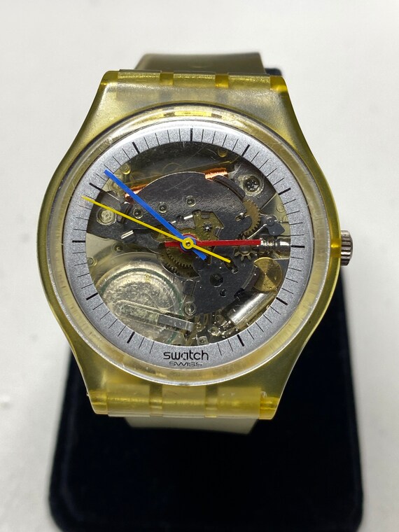 Yellow 90s Swatch New wrsitbands and battery - Gem