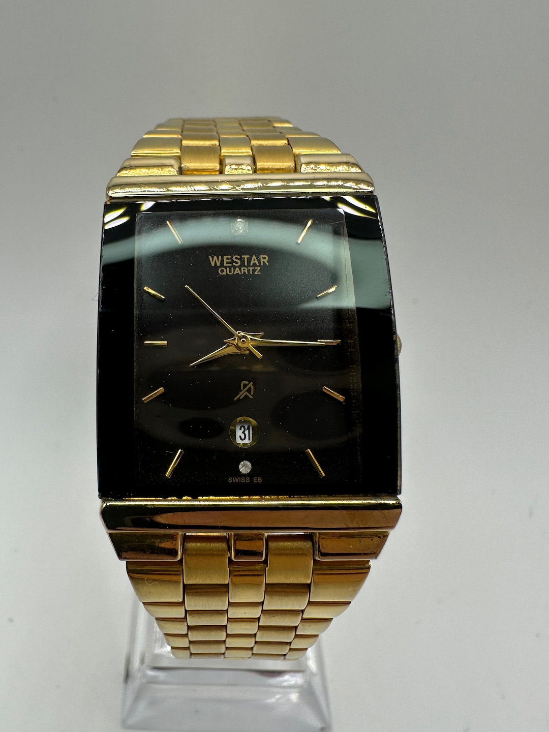 Vintage Westar Gold Tone Tank Watch Gift Him Her Men Women Fashion ...