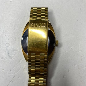 RARE!!! Vintage Sandoz Automatic Polemaster 25 Jewels Gold Tone 36mm Wrist Watch Swiss Gift Him ...