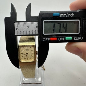 SEIKO RARE Vintage 16-3269 Gold Tone Tank Dress Watch Mesh Band Gift Her Ladies Women Mom Japan ...