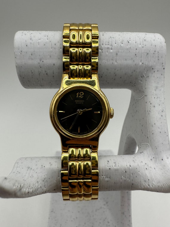 Vintage Seiko 20mm cocktail dress watch cocktail blac… - Gem