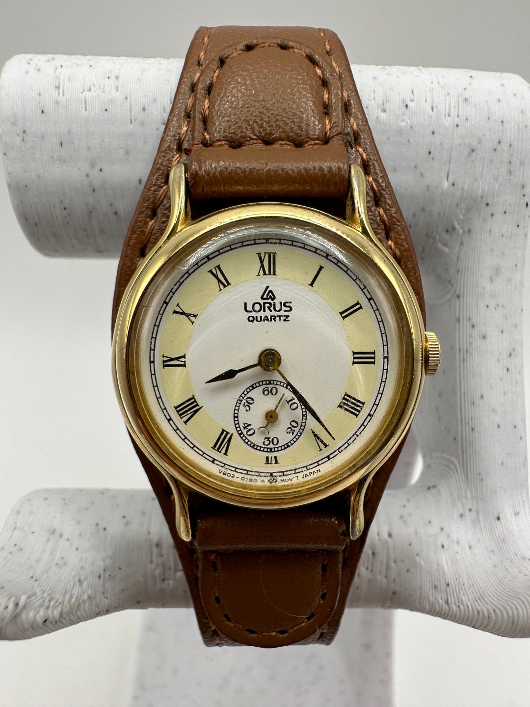 Vintage Lorus Leather Cuff Ladies Quartz Watch Gift Her Women Dress ...