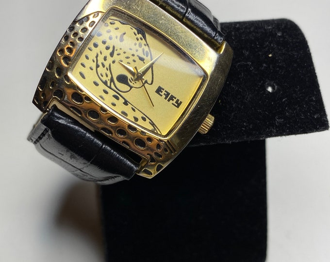 Vintage 1990s Ladies Effy Lion Watch Quartz Leather Strap Women ...