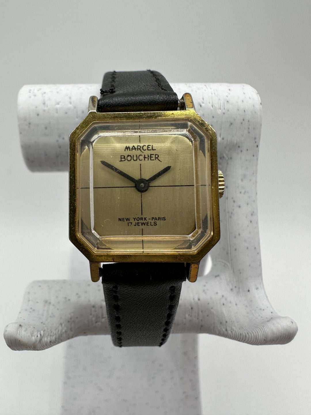 Vintage Marcel Boucher Ladies Hand Mechanical Wind 17 Jewels Watch Gold ...