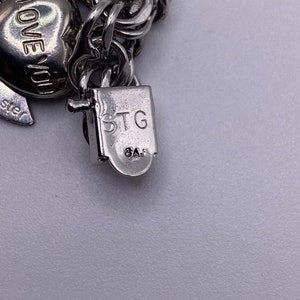 Vintage Sterling Silver 1970 Charm Bracelet With 13 Charms Gift Her ...