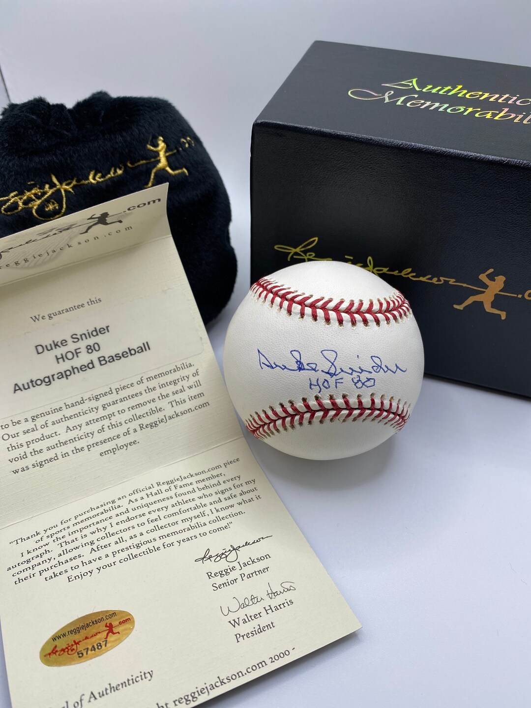 RARE Duke Snider HOF 80 Signed Baseball by Reggie Jackson Company Mint ...